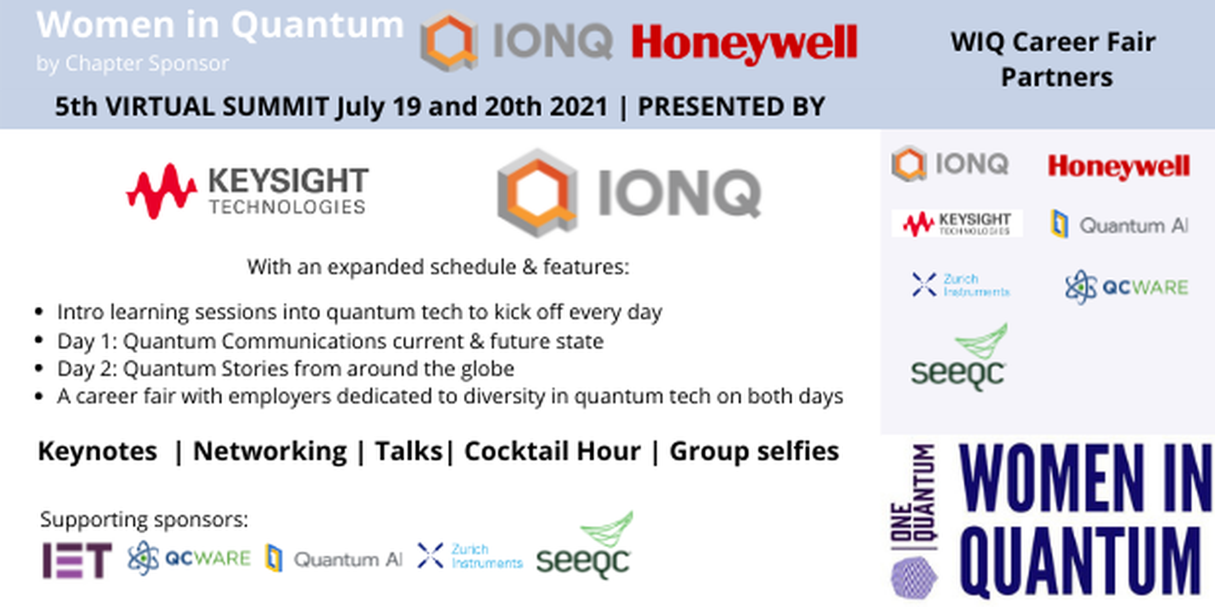 Jul 19-20: Women in Quantum Summit V – by Keysight Technologies & IonQ ...